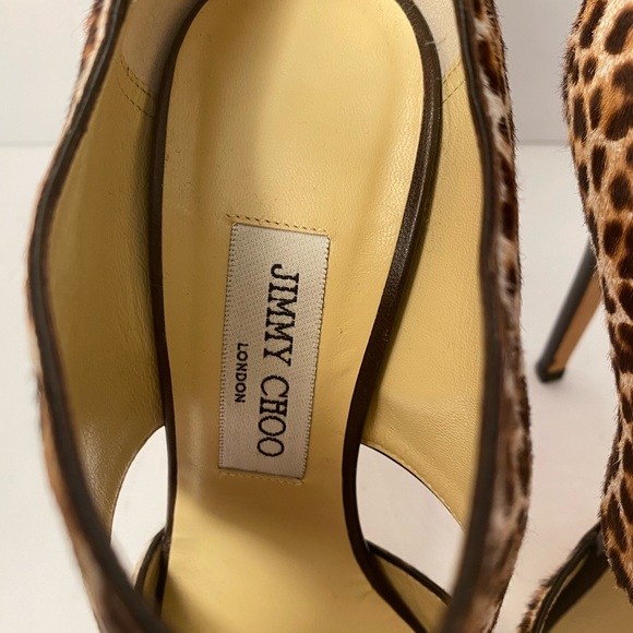 Jimmy Choo | Shoes | Jimmy Choo Open Toe Pony Hair Pumps Heels Leopard ...